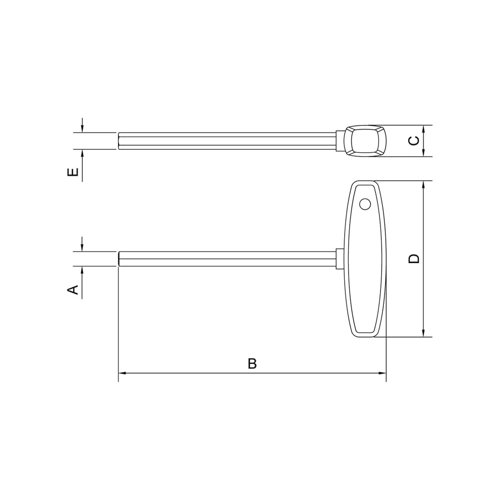 Llave Mango T punta Hexagonal 3x126mm