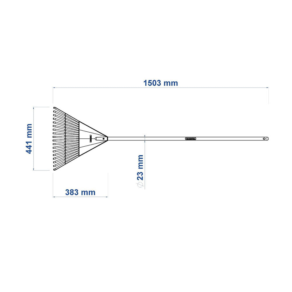 Escoba plástica 18 dientes mango de madera