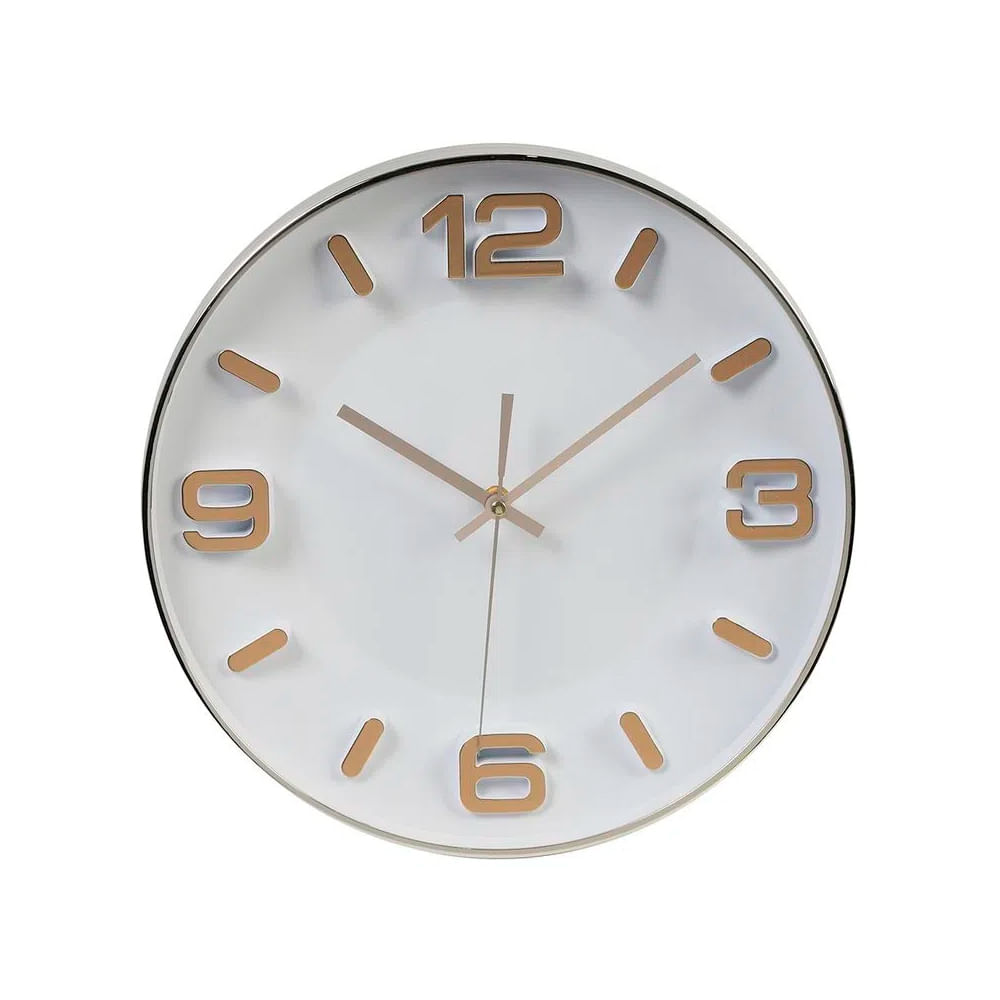 Reloj de pared circular dorado blanco
