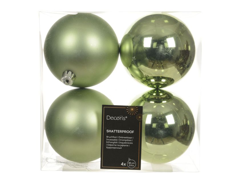 Set de 4 esferas de plastico verdes