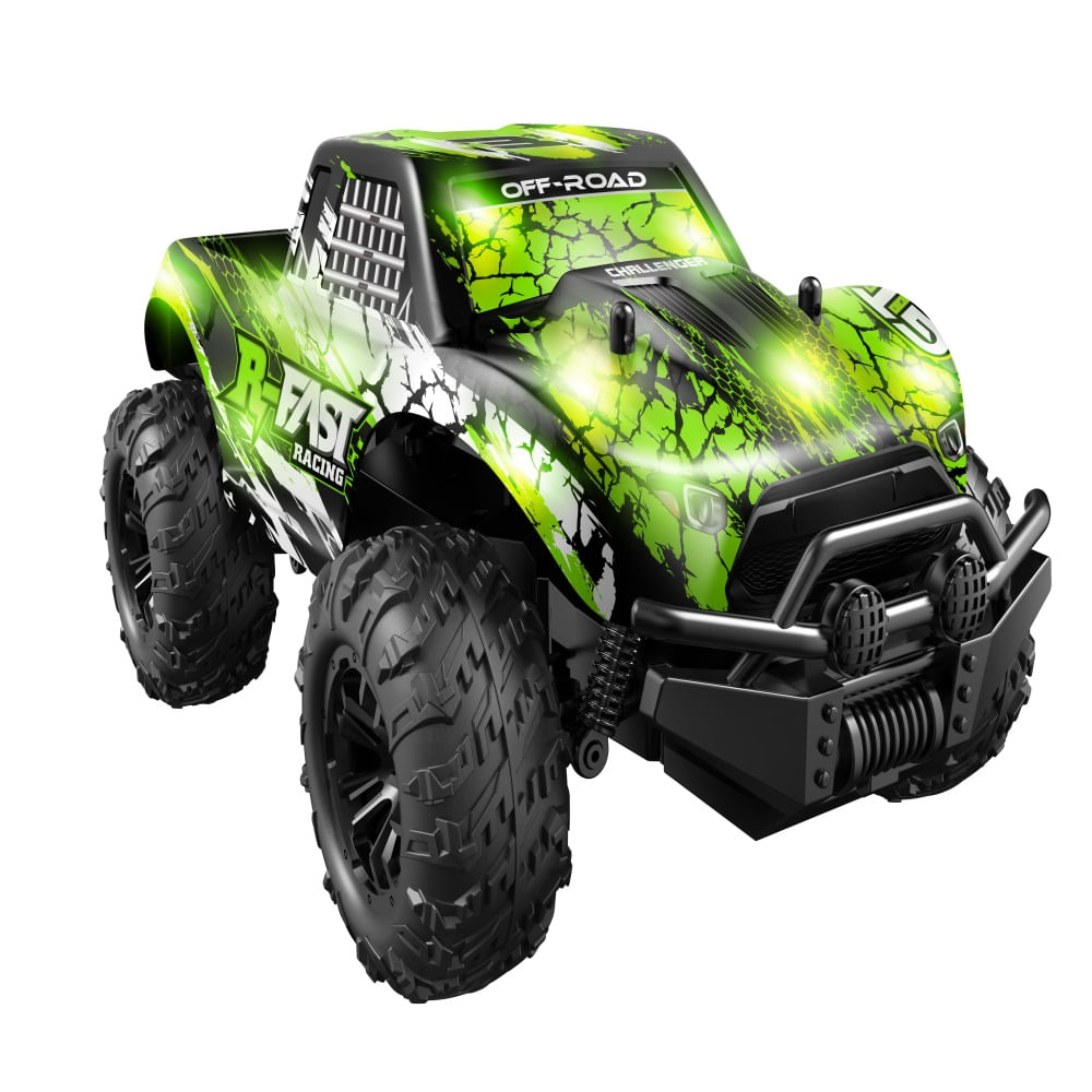 Camioneta r/c con luz de velocidad storm r-fast verde