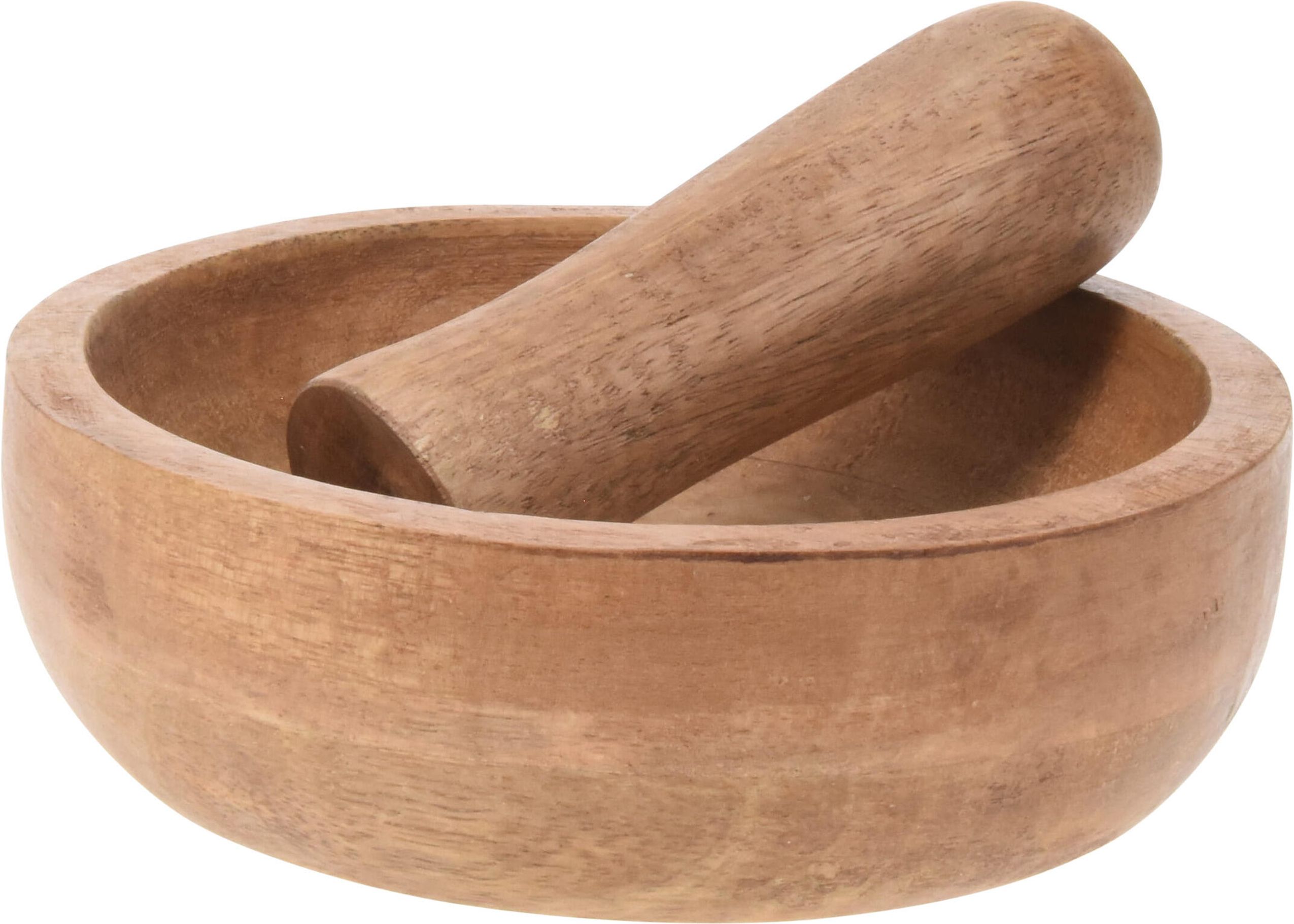 Mortero con mano de madera 15x15x5 cm