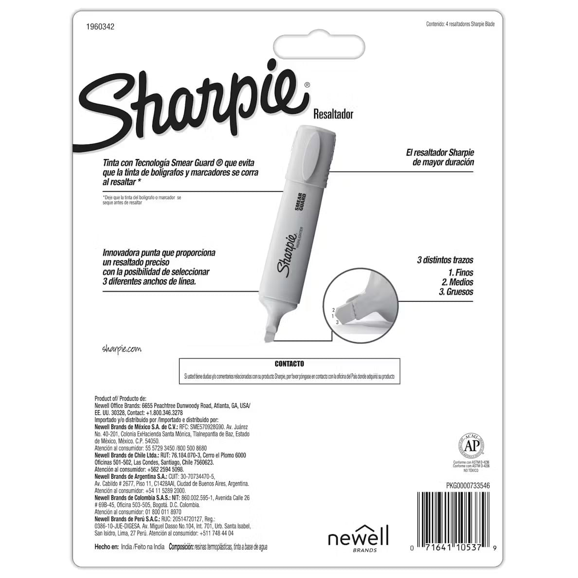 Juego resaltador x4 blade sharpie