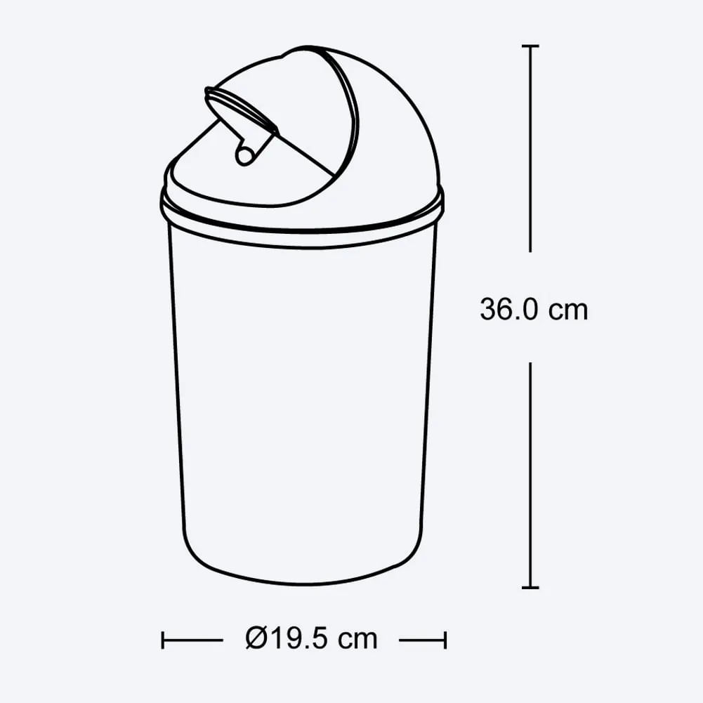 Basurero 5l apariencia metal