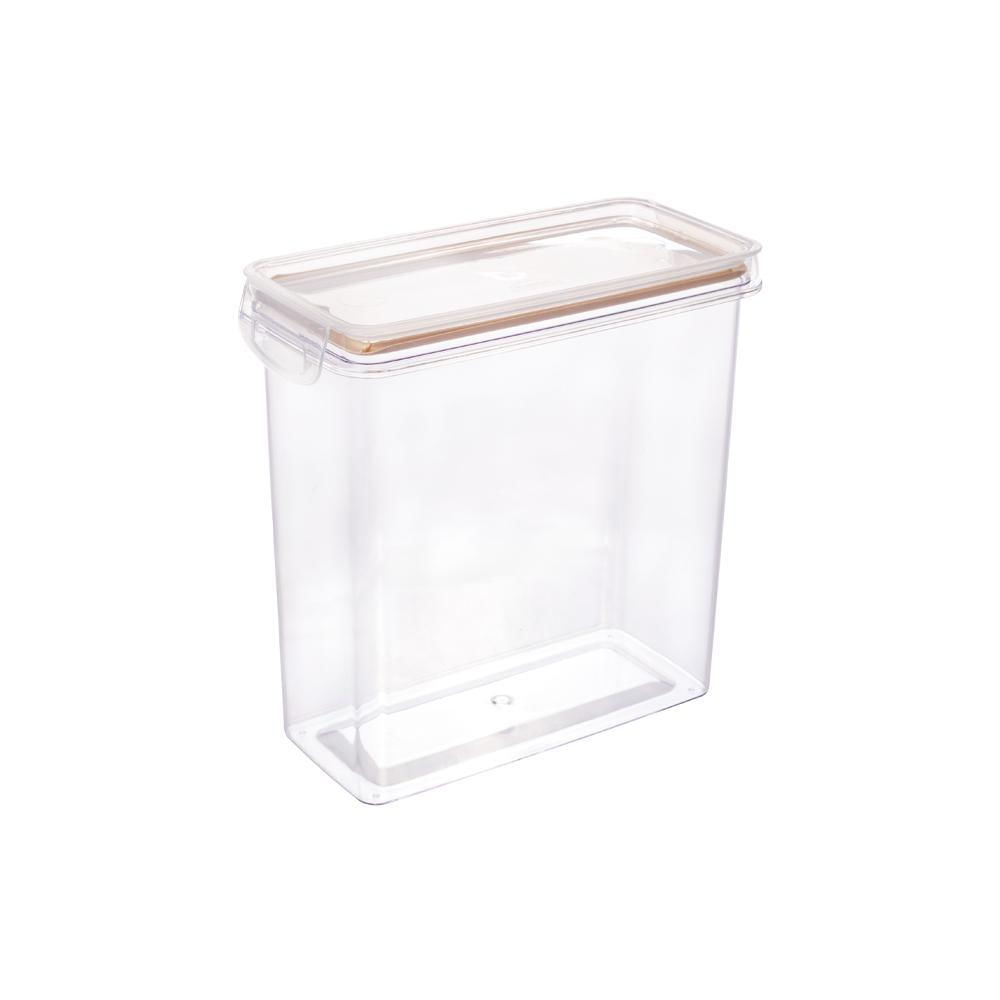 Recipiente cristal rectangular 3l beige