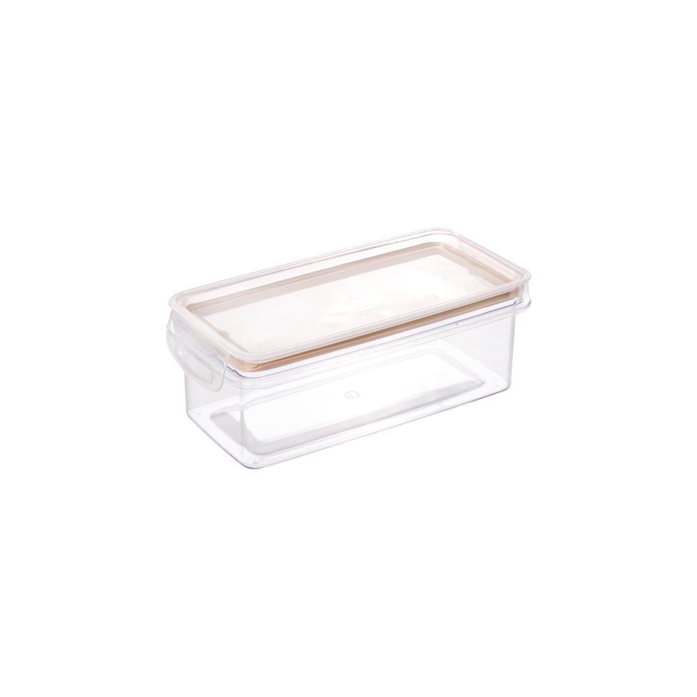 Recipiente cristal rectangular 890ml beige