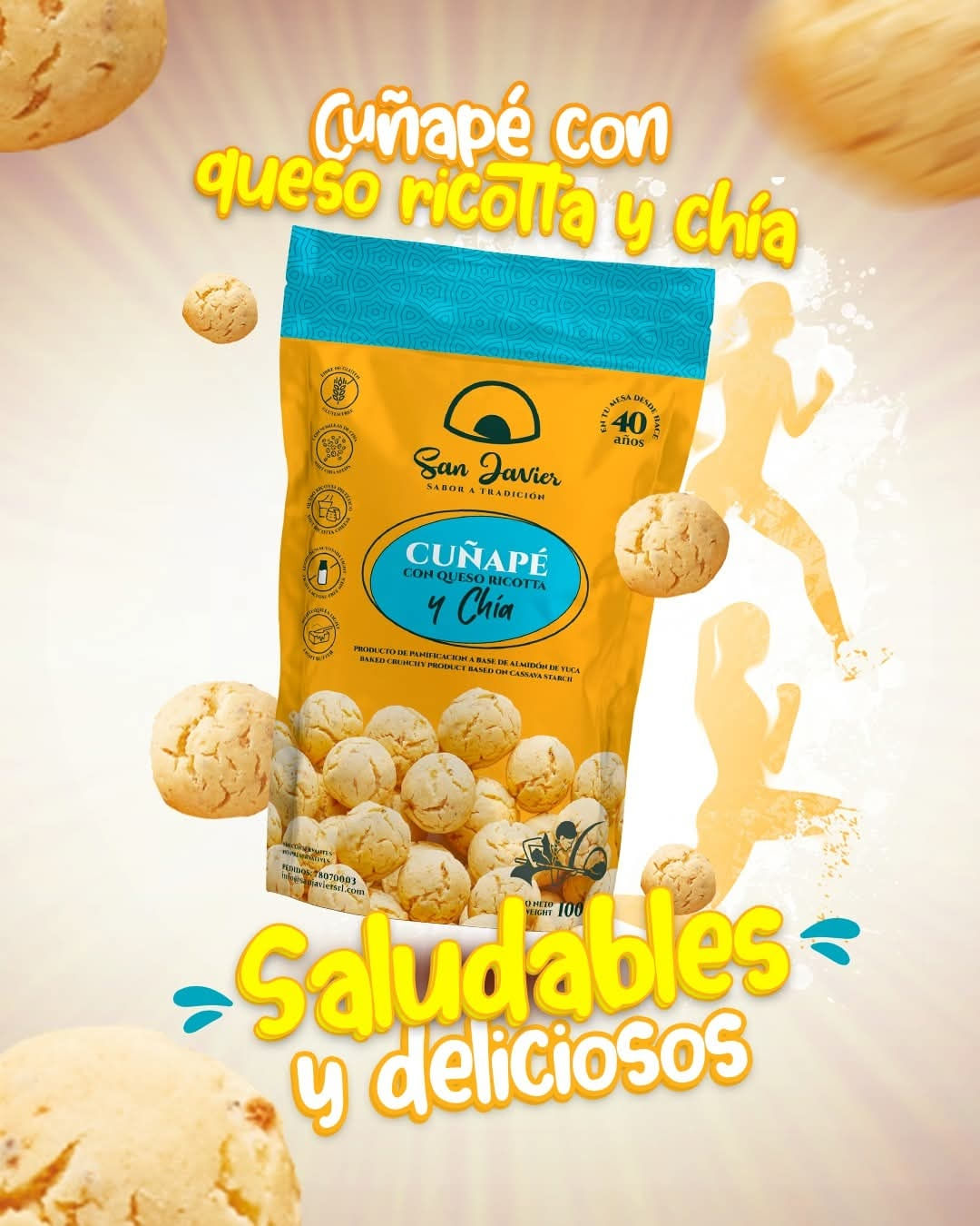 Cunape abiscochado san javier con chia y queso ricotta de 100 gr