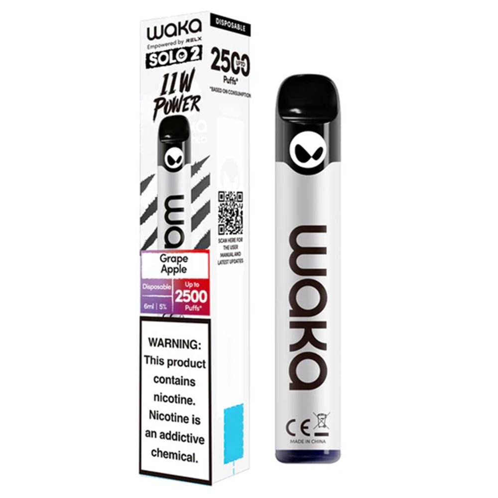 Vape waka solo2 2500 puff grape apple