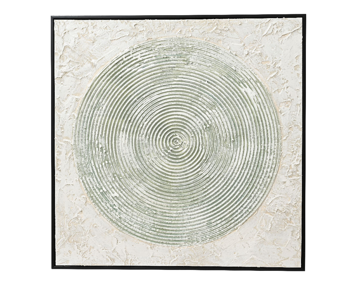 Cuadro Spiralls verde beige 60x60cm
