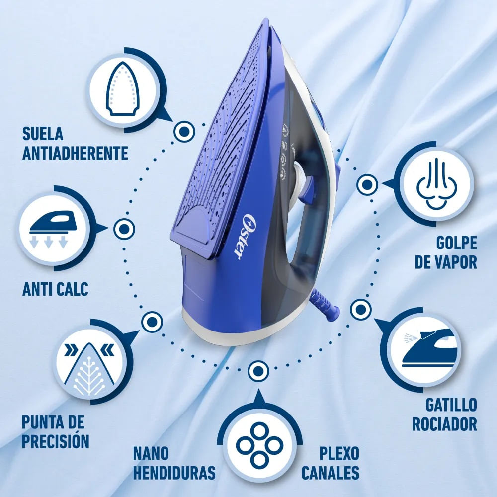 Plancha antiadherente oster azul